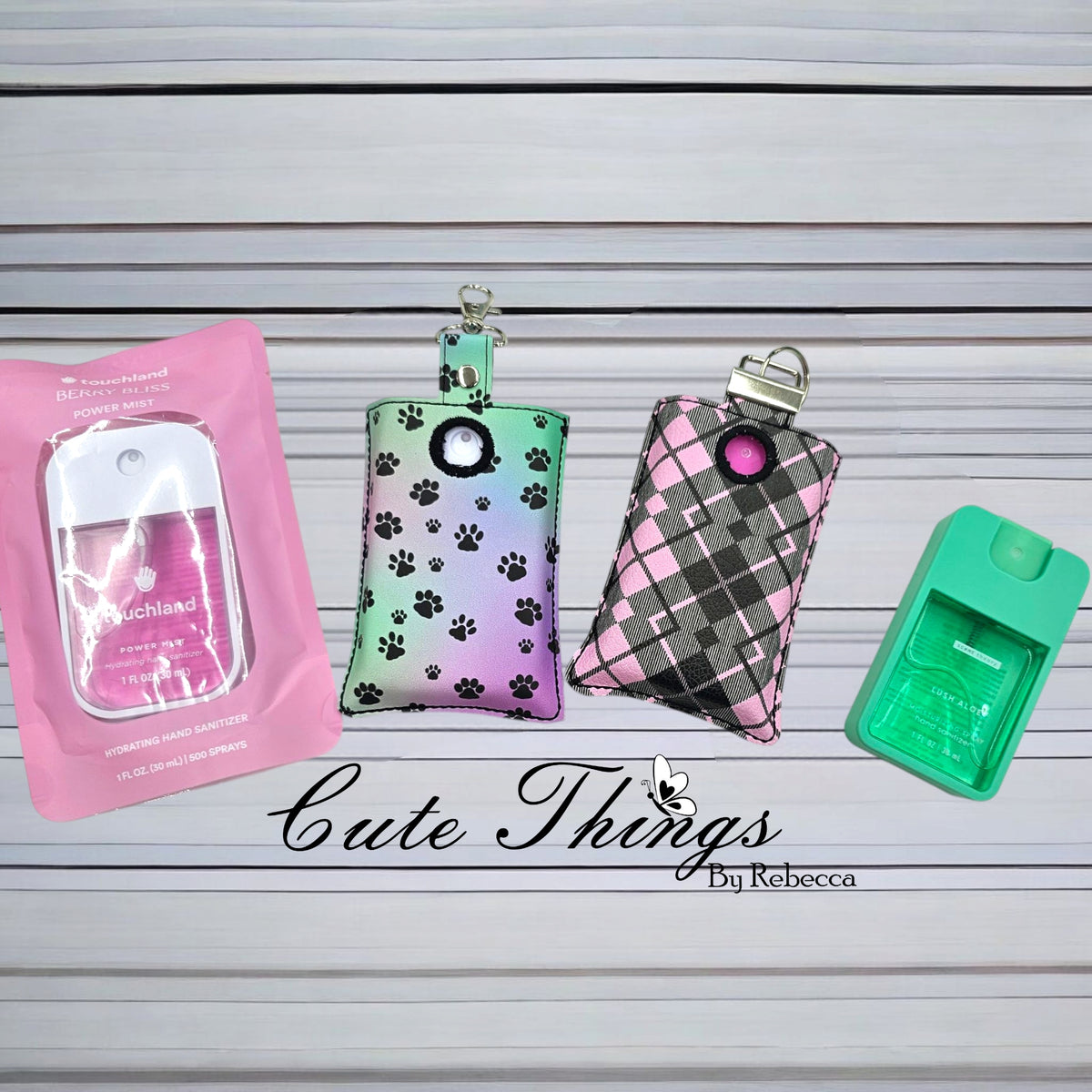 Fancy Sanitizer Holder Snap Tab or Fob ITH – Cute Things By Rebecca ...