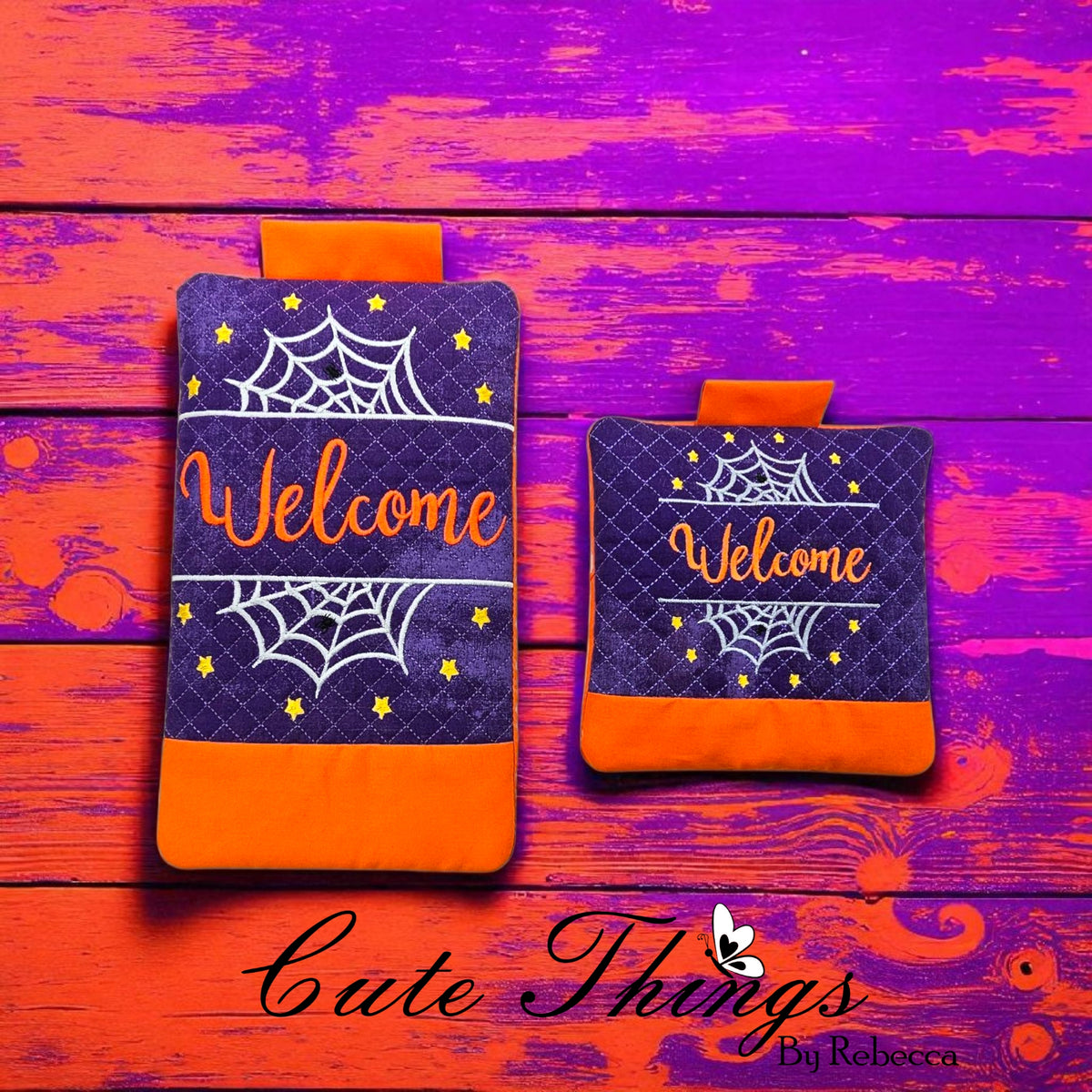 Welcome With Spider Webs Mini Quilt – Cute Things By Rebecca Embroidery