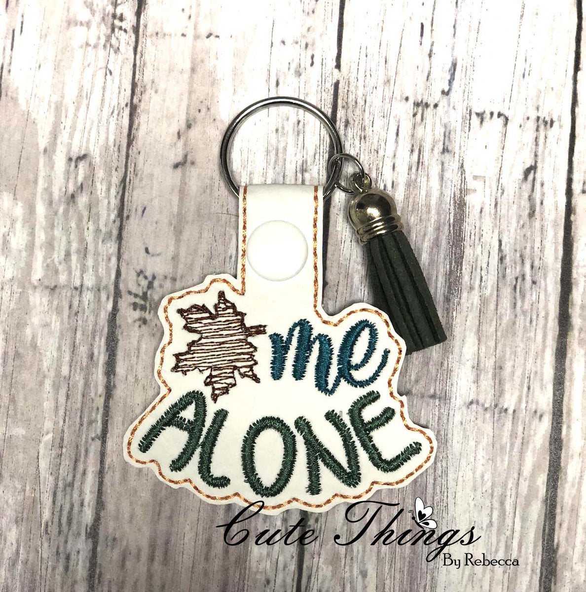 Leaf Me Alone Snap Tab – Cute Things By Rebecca Embroidery