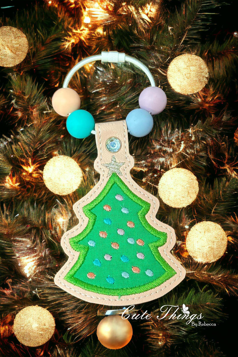 Christmas Tree Applique Snap Tab – Cute Things By Rebecca Embroidery