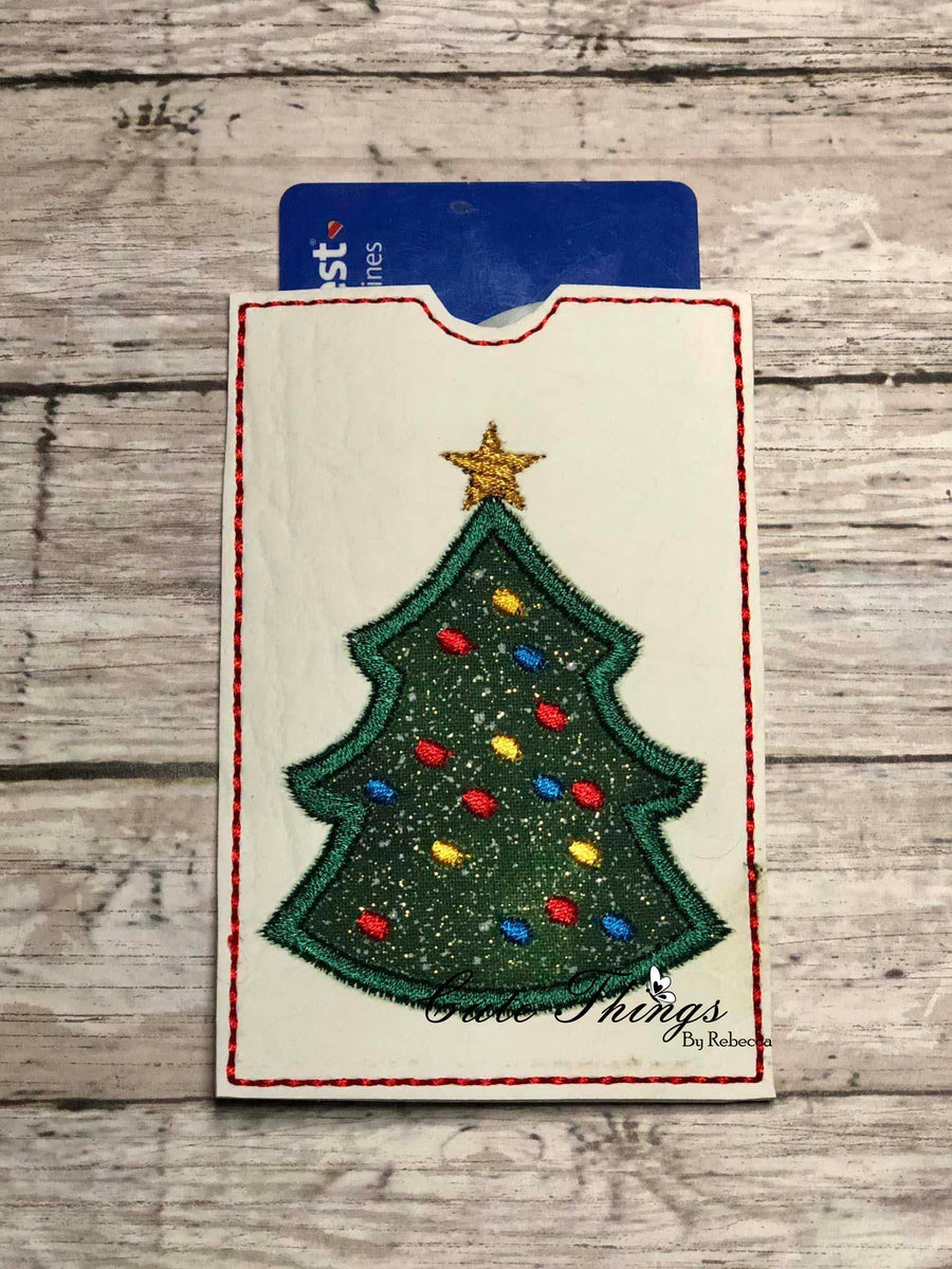 Christmas Tree Applique Gift Card Holder – Cute Things By Rebecca ...