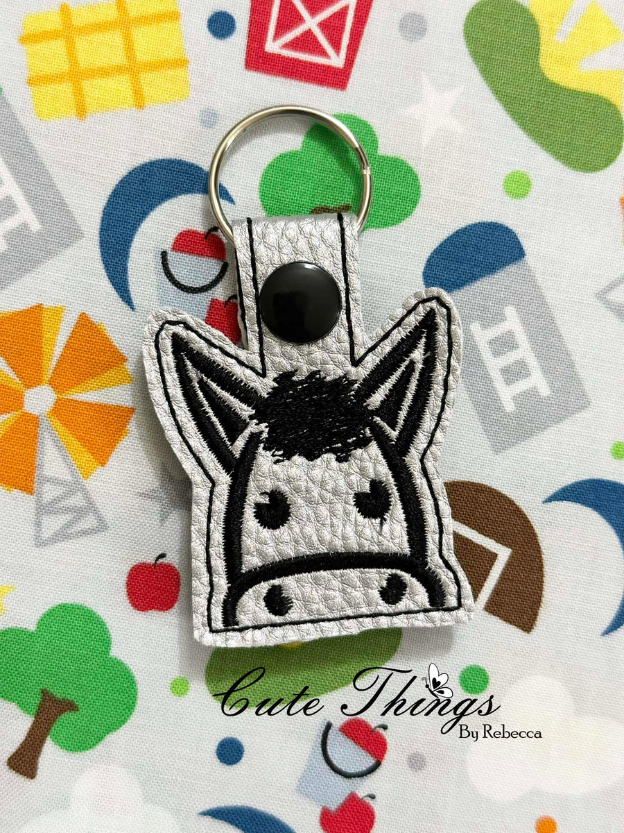 Peeking Donkey Snap Tab – Cute Things By Rebecca Embroidery