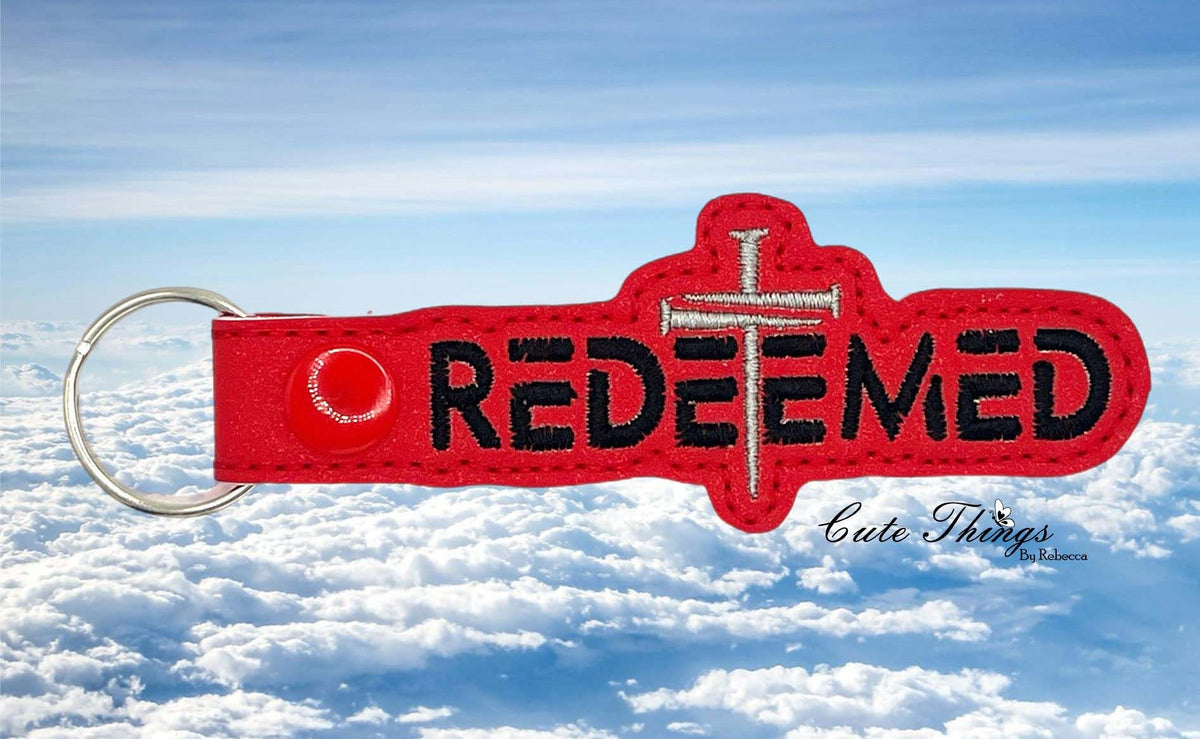 Redeemed Snap Tab – Cute Things By Rebecca Embroidery