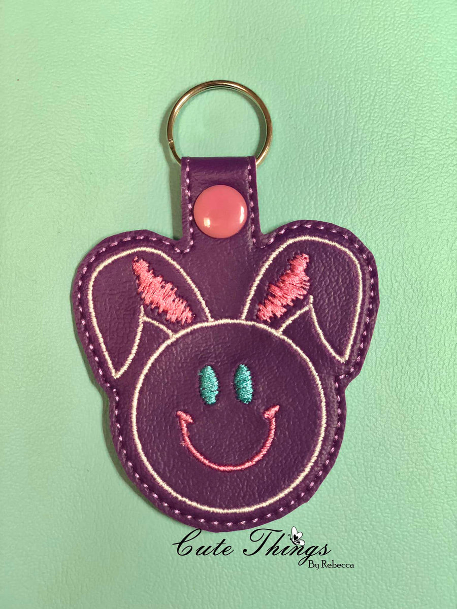 Happy Bunny Face Snap Tab – Cute Things By Rebecca Embroidery