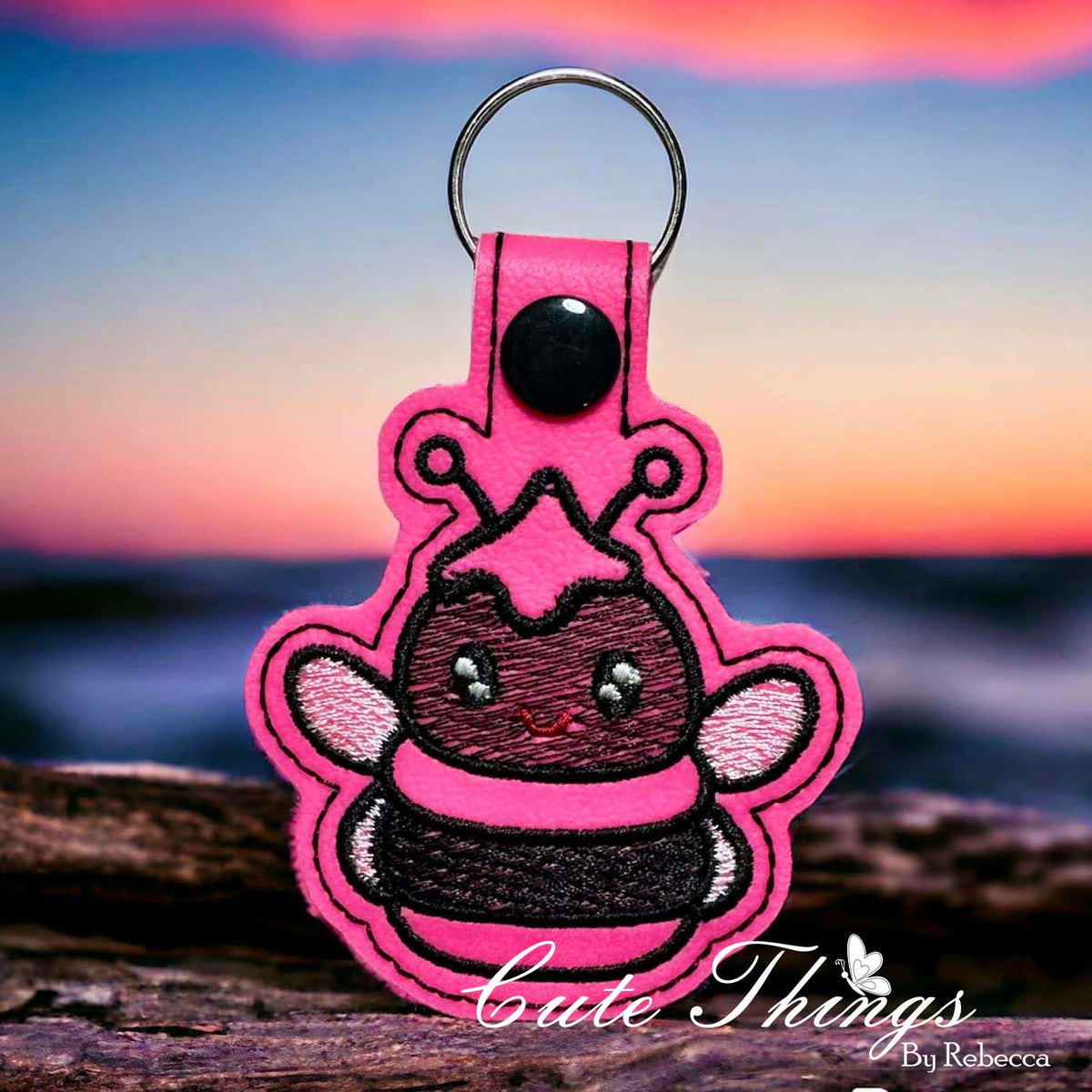 Another Cute Bee Snap Tab – Cute Things By Rebecca Embroidery