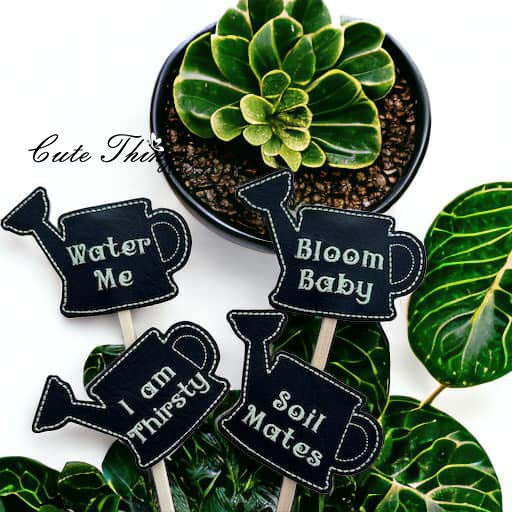 Watering Can Plant/Garden Sign – Cute Things By Rebecca Embroidery