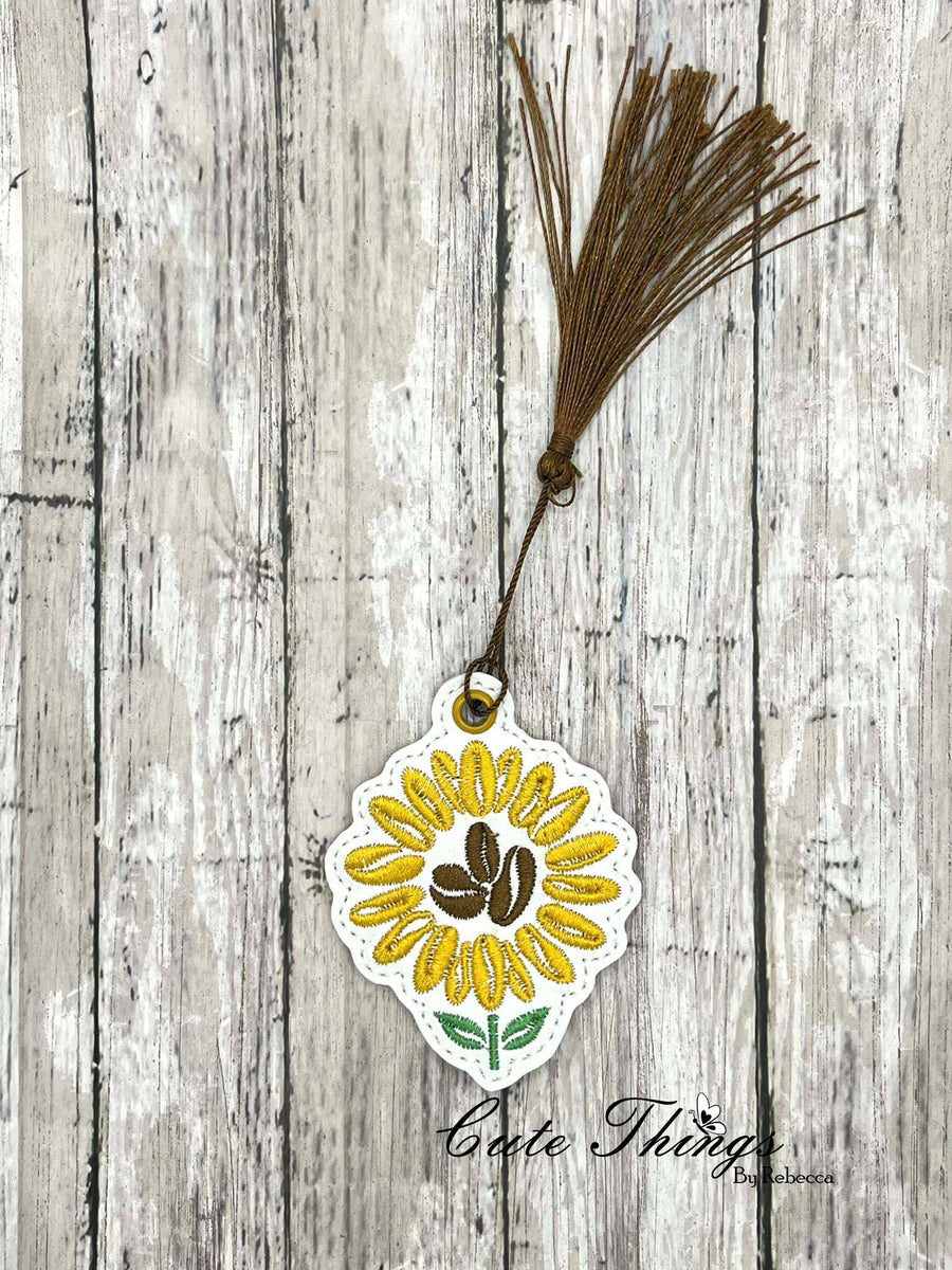 Coffee Bean Sunflower Bookmark/Ornament – Cute Things By Rebecca Embroidery