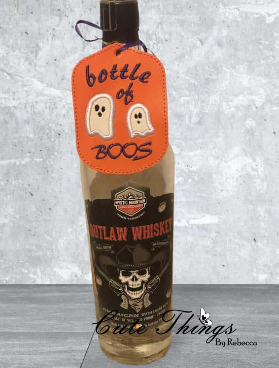 Bottle of Boos Bottle Tag – Cute Things By Rebecca Embroidery