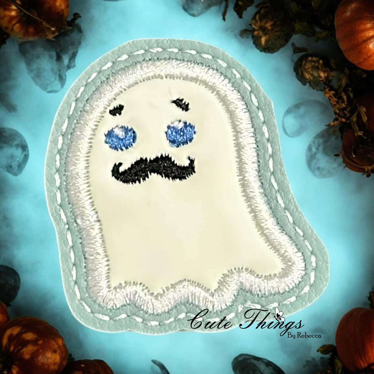 Applique Ghost with Stache Mini/Feltie – Cute Things By Rebecca Embroidery