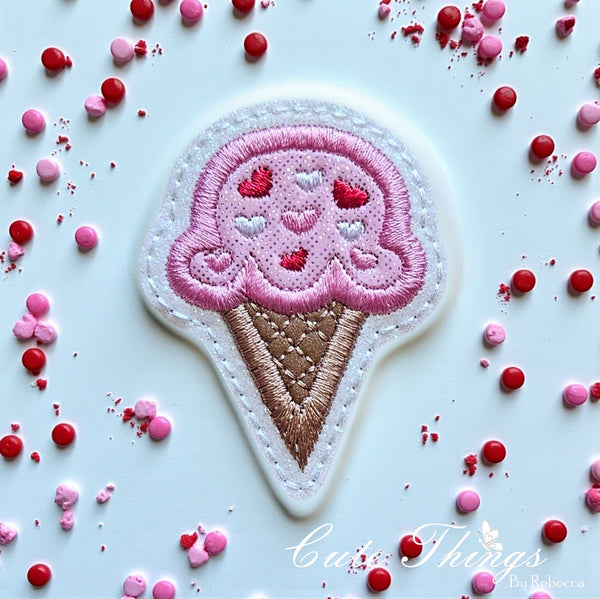 Applique Ice Cream Cone Mini/ Feltie – Cute Things By Rebecca Embroidery