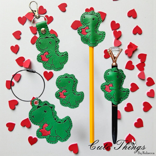 Dinosaur With Heart ITH – Cute Things By Rebecca Embroidery