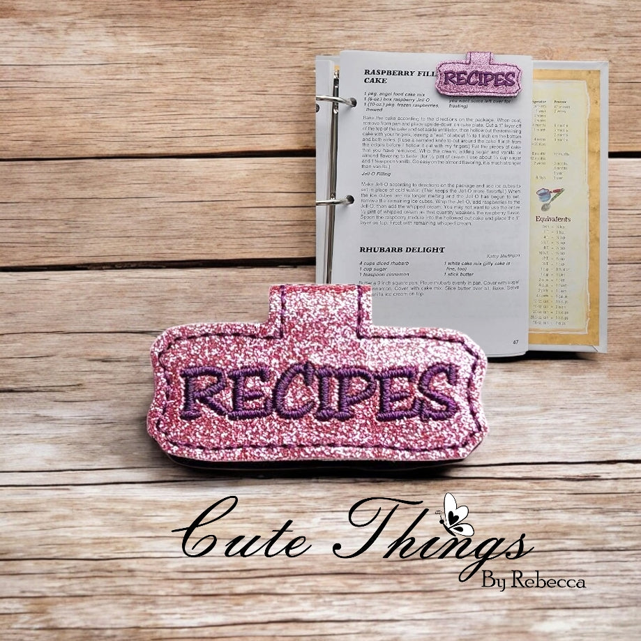 Recipes Magnet Bookmark – Cute Things By Rebecca Embroidery