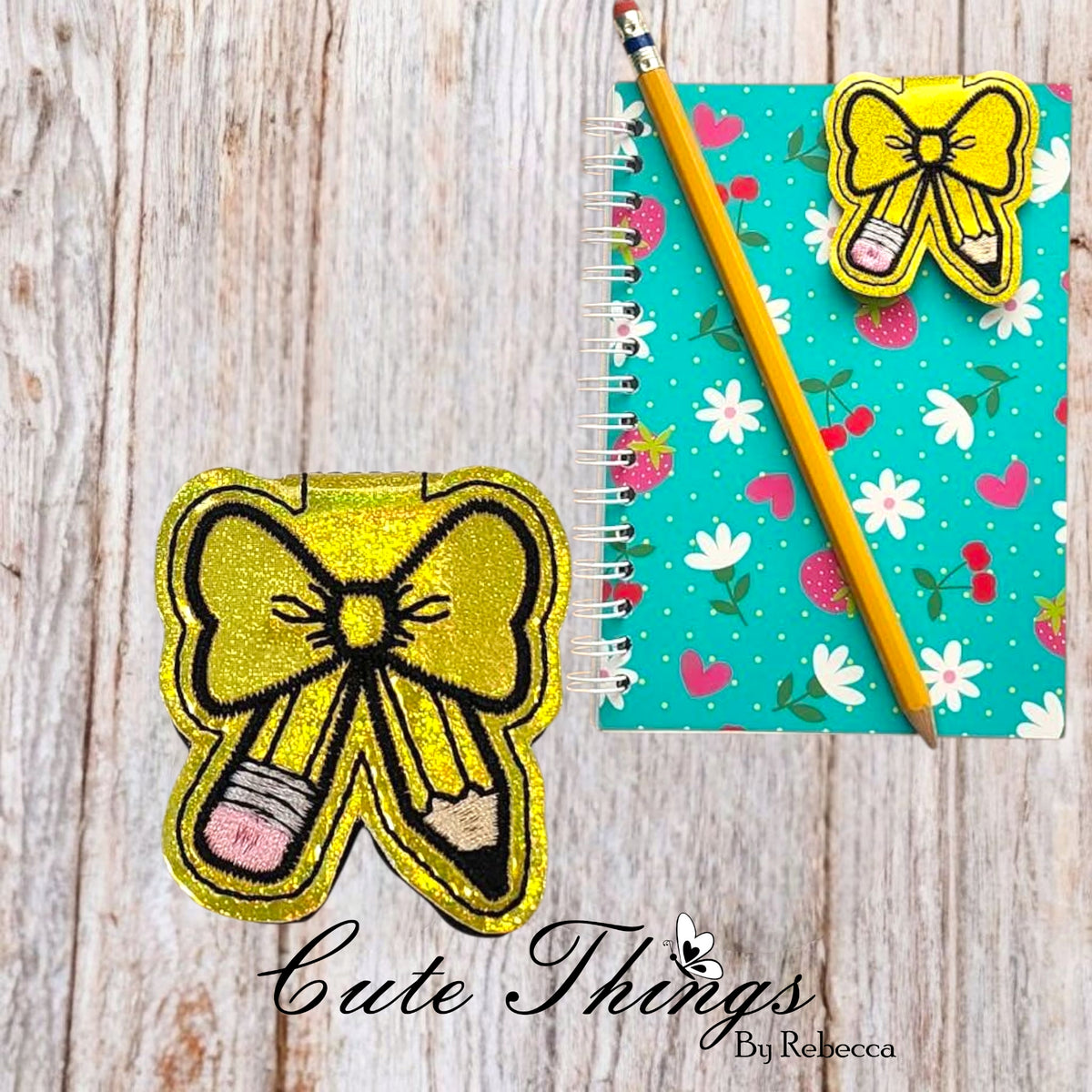 Pencil Bow Magnet Bookmark – Cute Things By Rebecca Embroidery