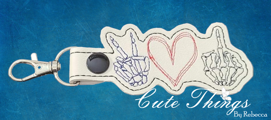 Skeleton Peace Love Middle Finger Snap Tab – Cute Things By Rebecca ...