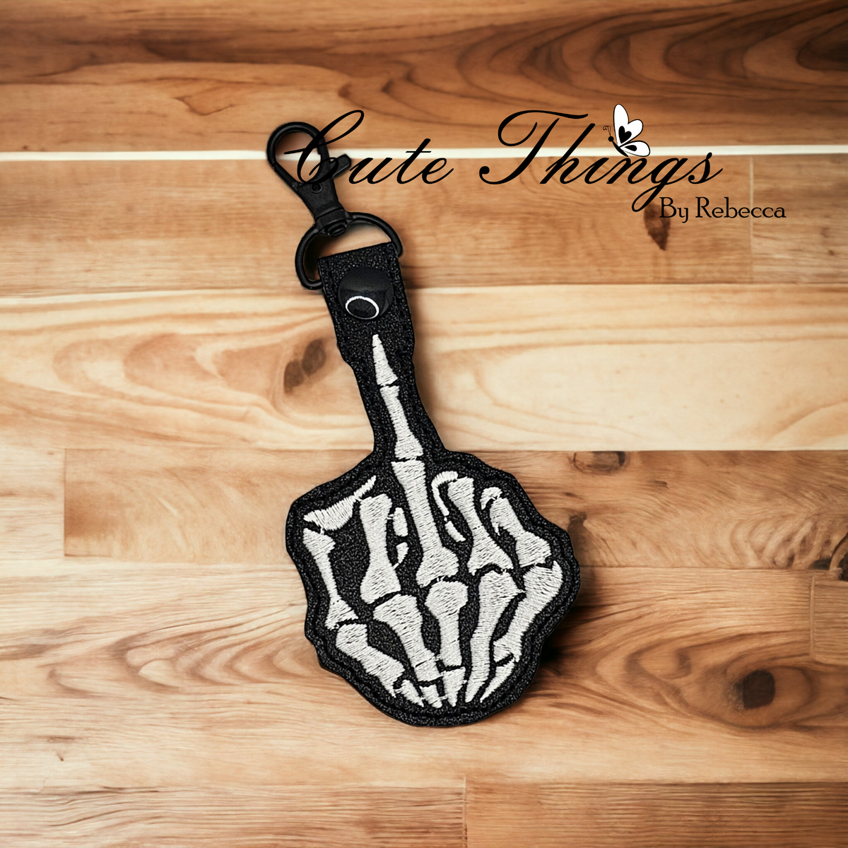 Skeleton Middle Finger Snap Tab – Cute Things By Rebecca Embroidery