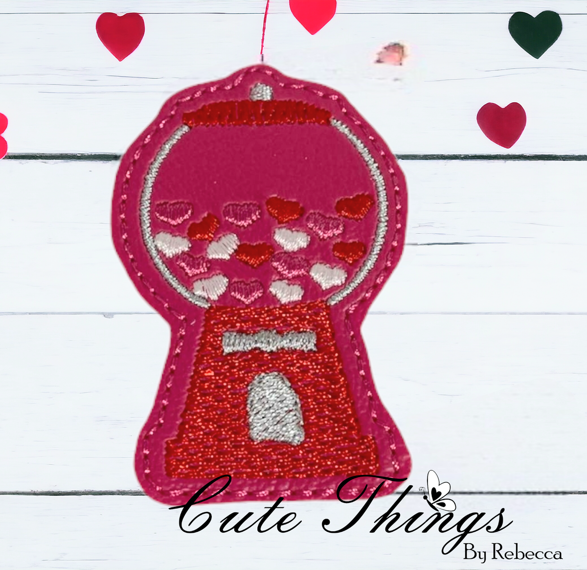 Bubblegum Machine Hearts Mini/Feltie – Cute Things By Rebecca Embroidery