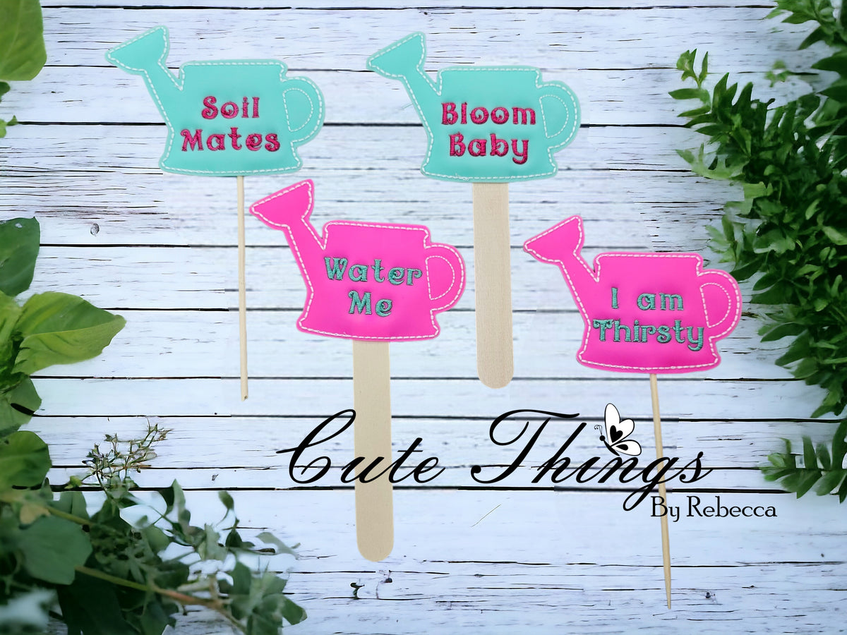 Watering Can Plant/Garden Sign – Cute Things By Rebecca Embroidery
