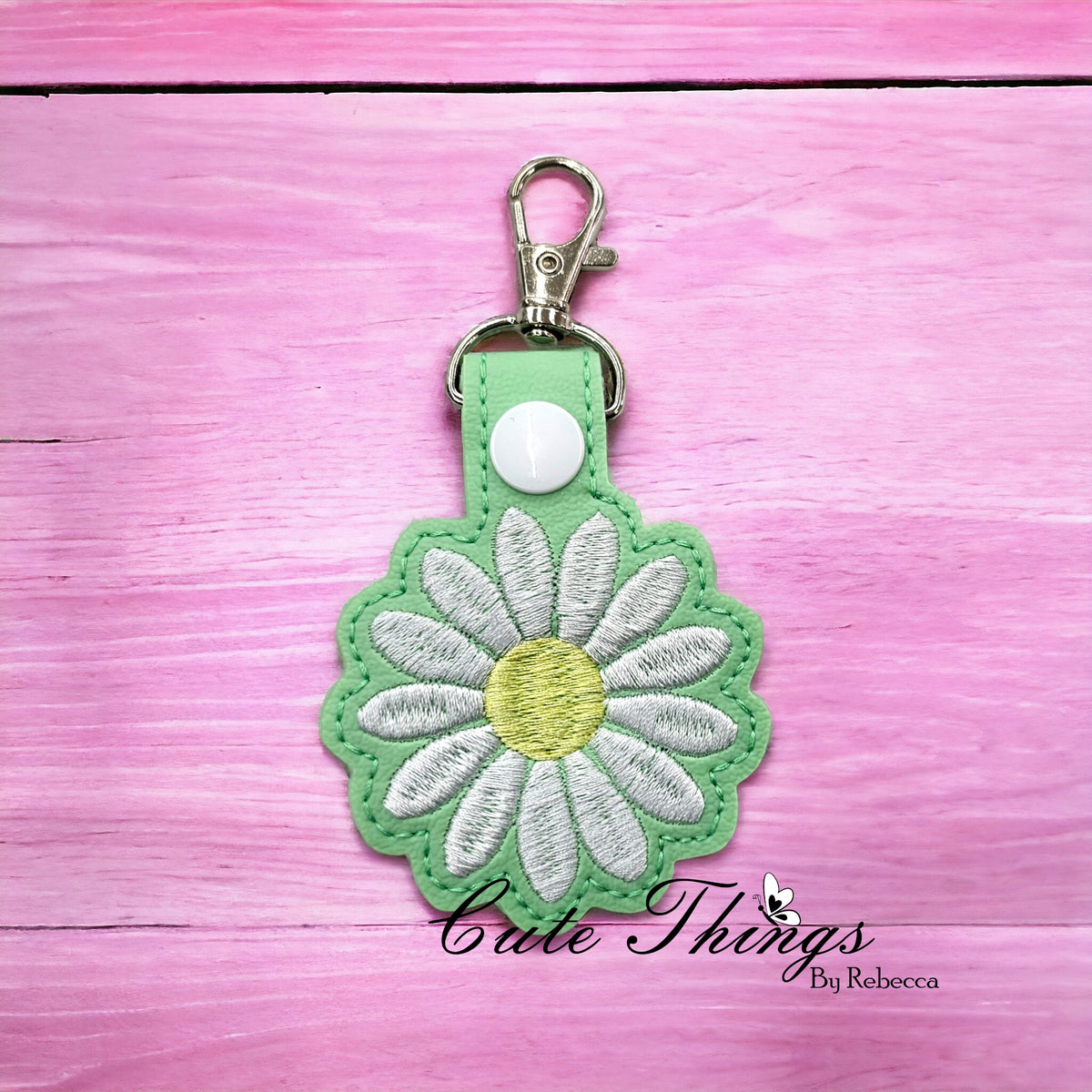 Daisy Snap Tab – Cute Things By Rebecca Embroidery