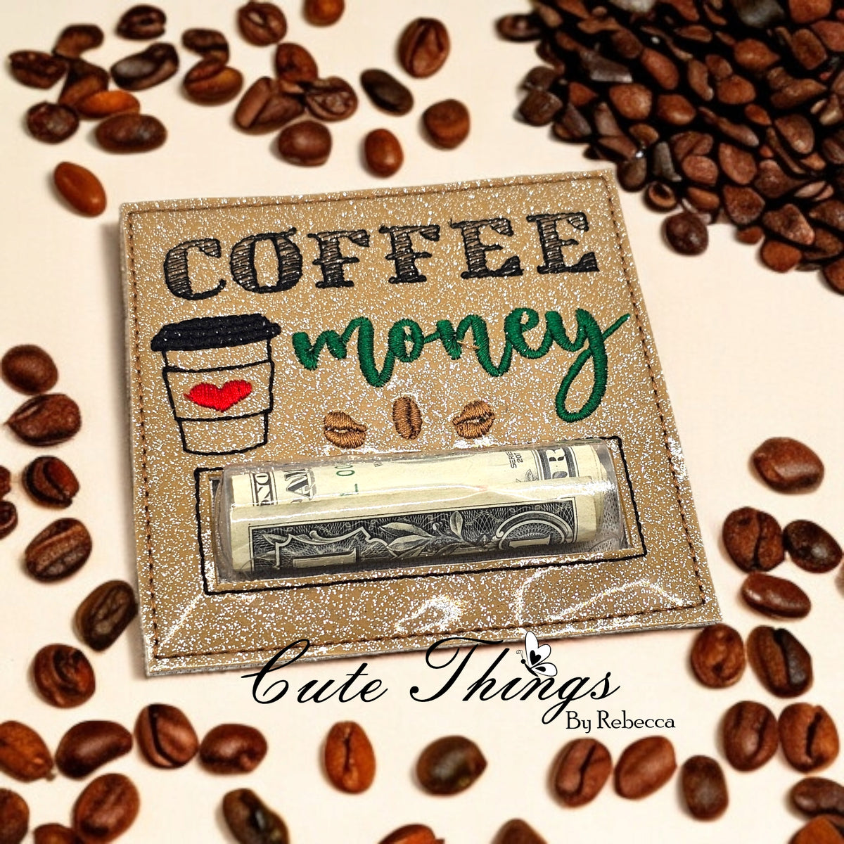 Coffee Money, Money Card – Cute Things By Rebecca Embroidery