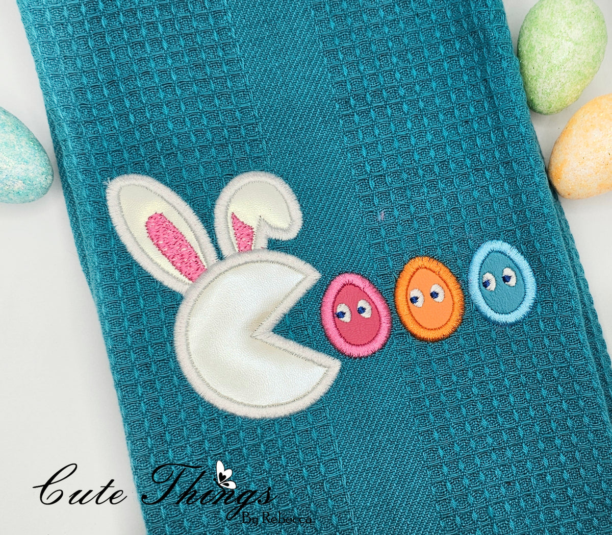 Pac Bunny Applique DIGITAL Embroidery File, 4 sizes – Cute Things By ...
