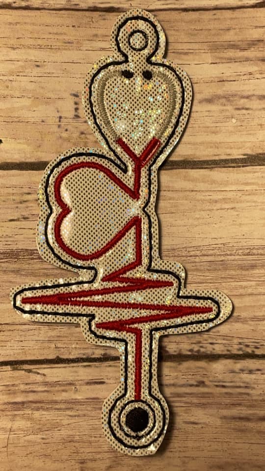 Stethoscope love DIGITAL Embroidery File, In The Hoop Bookmark, Orname ...