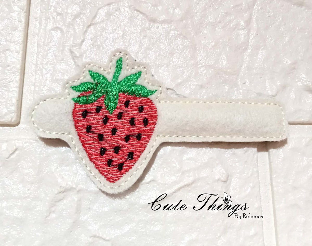 Strawberry Tab DIGITAL Embroidery File, Cord Wrap, Notebook Cover Tab ...