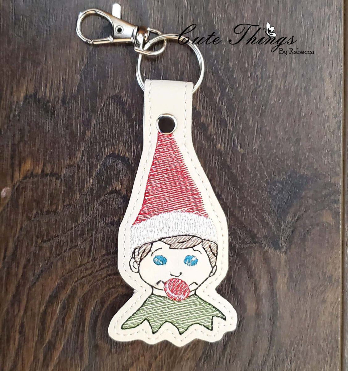 Bubblegum Elf DIGITAL Embroidery File, In The Hoop Key fob, Snap tab ...