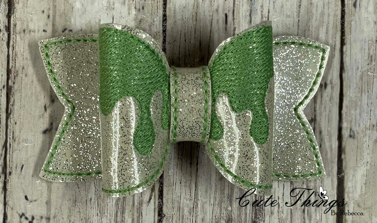 Slime Bow 2 sizes DIGITAL Embroidery File, In The Hoop, Hair Accessory ...
