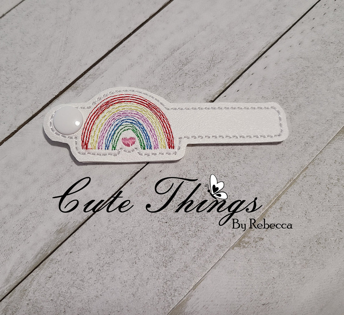 Rainbow Tab DIGITAL Embroidery File, Cord Wrap, Notebook Cover Tab ...