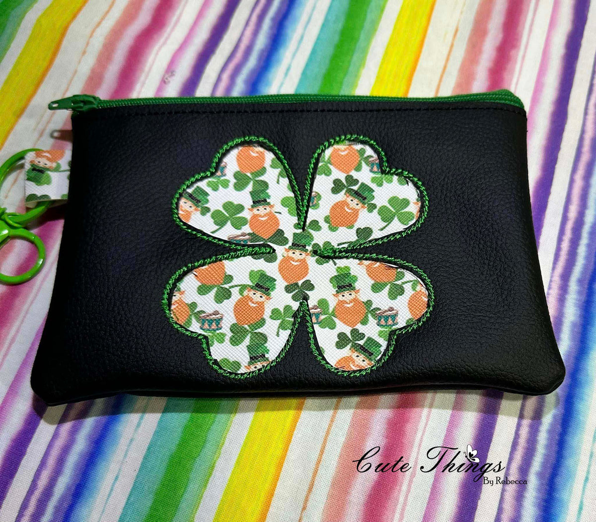 Reverse Applique Clover Top Zip Bag DIGITAL Embroidery File, In The Ho ...