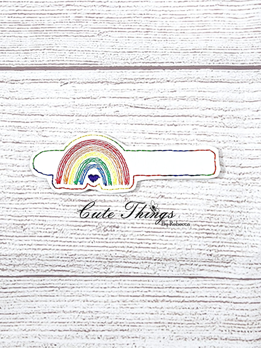 Rainbow Tab DIGITAL Embroidery File, Cord Wrap, Notebook Cover Tab ...