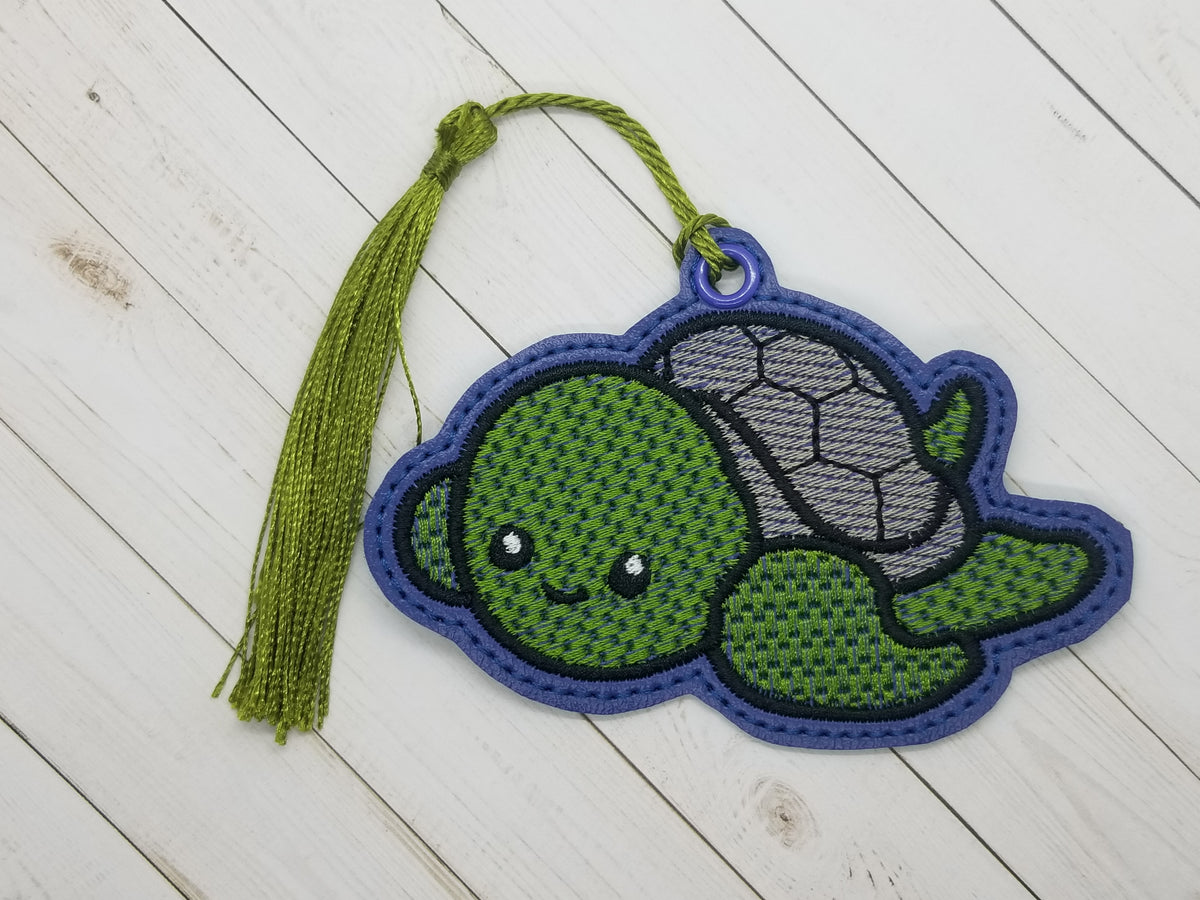 Cute Turtle Bookmark DIGITAL Embroidery File, In The Hoop Bookmark, Or ...