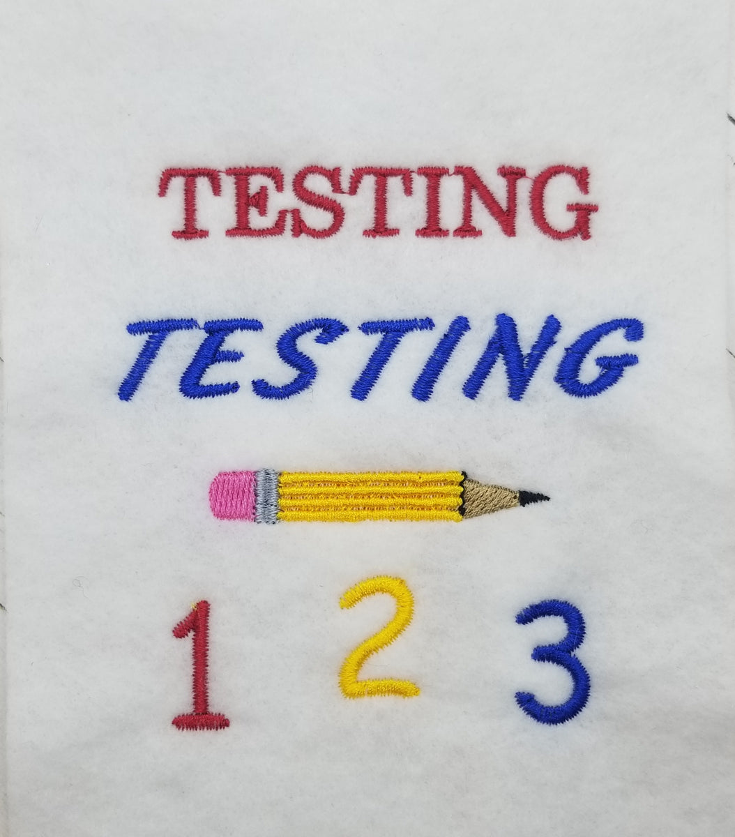 Testing Testing DIGITAL Embroidery File 4x4, 5x7 – Cute Things By ...