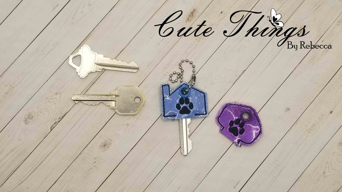 Dog Paw Key Cover DIGITAL Embroidery File, In The Hoop Key Covers ...